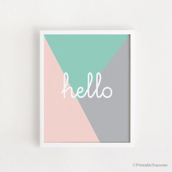 INSTANT DOWNLOAD Hello print sign Cute graphic by ARTsopoomc