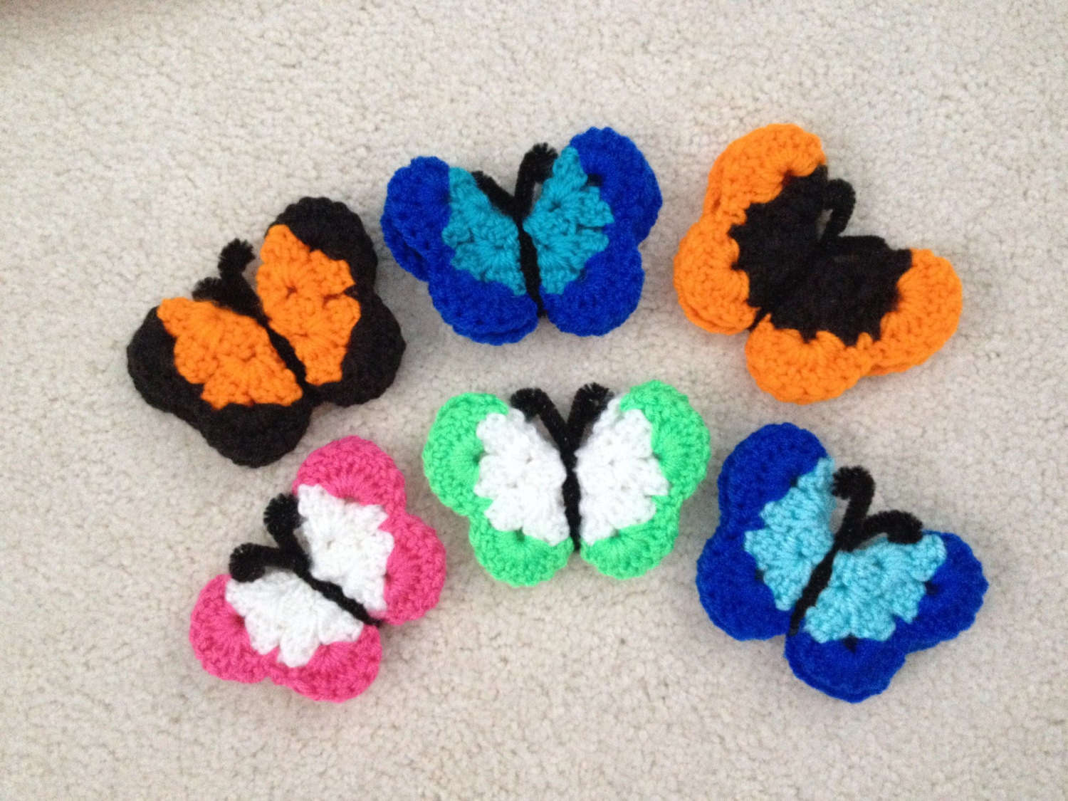 Crocheted Butterfly Magnets