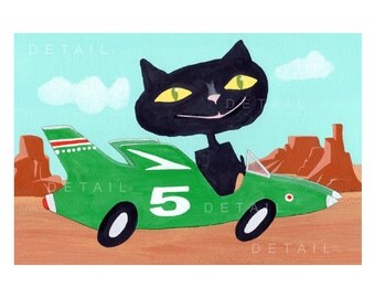 Atomic cat art | Etsy