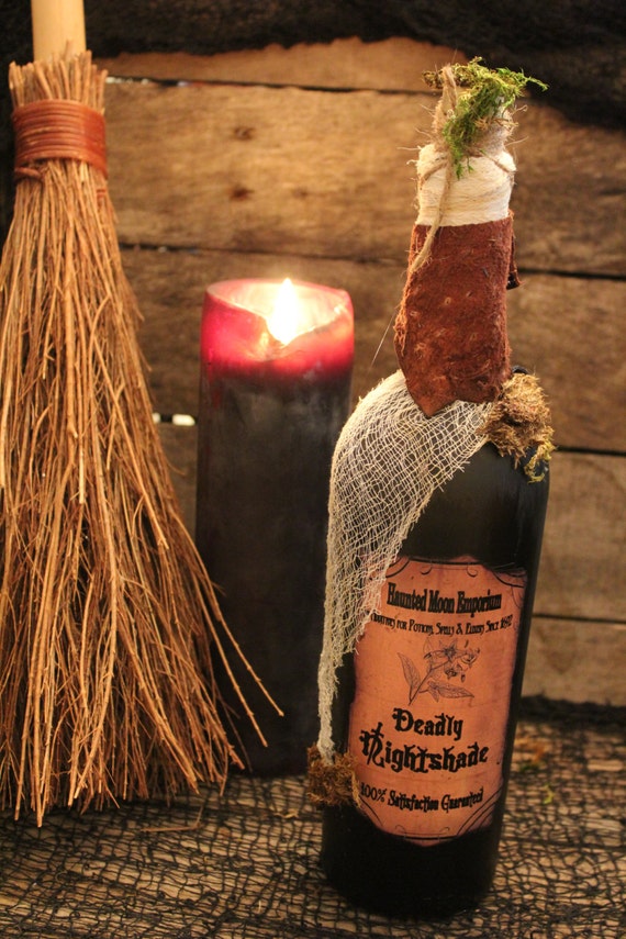 Halloween Potion Bottle Deadly Nightshade by HauntedMoonEmporium