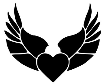 Heart wings decal | Etsy