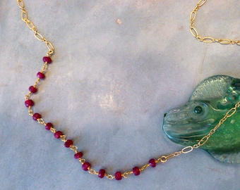 Real ruby necklace | Etsy