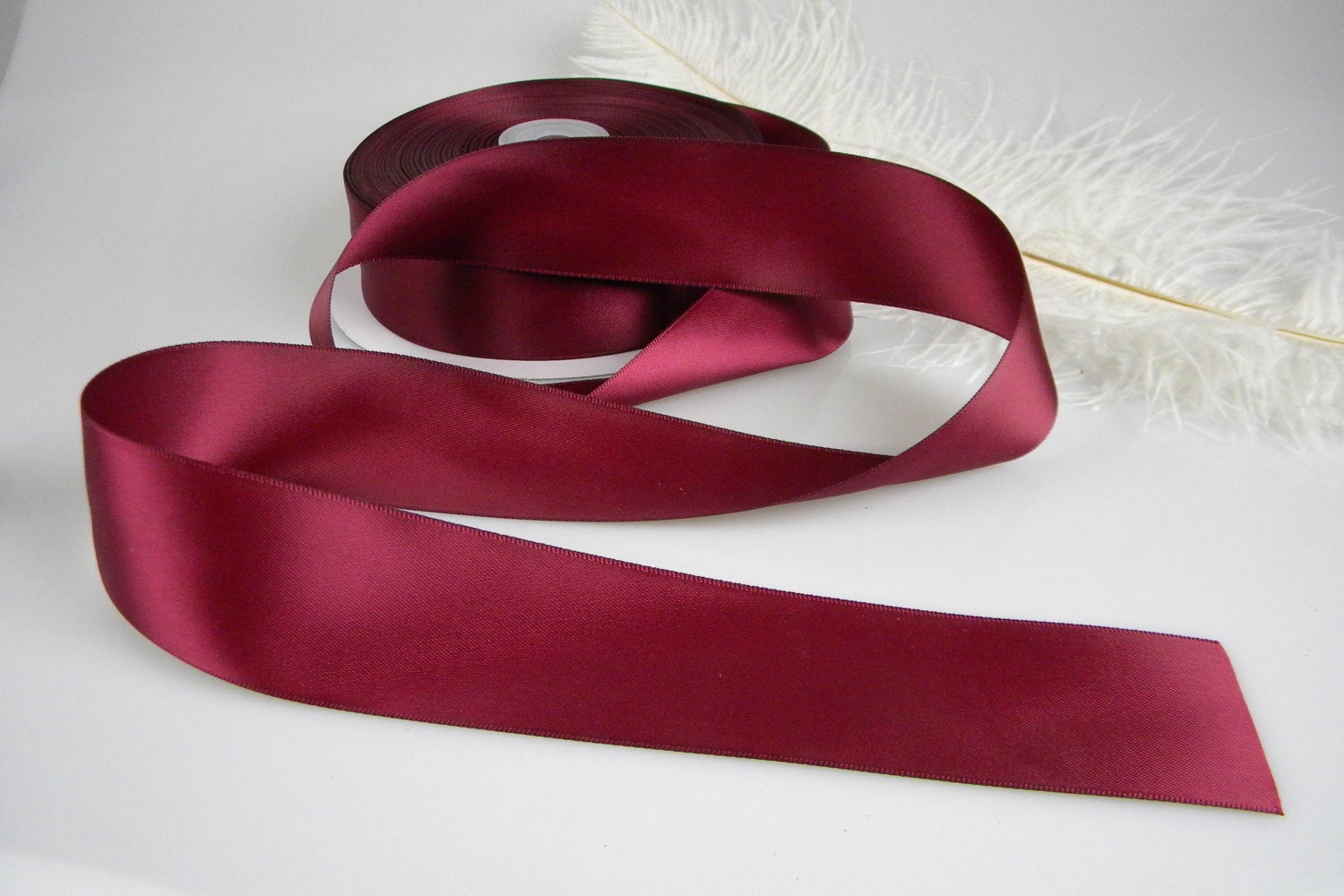 Burgundy Wine Maroon Ribbon 1-1/2 Double Face Satin
