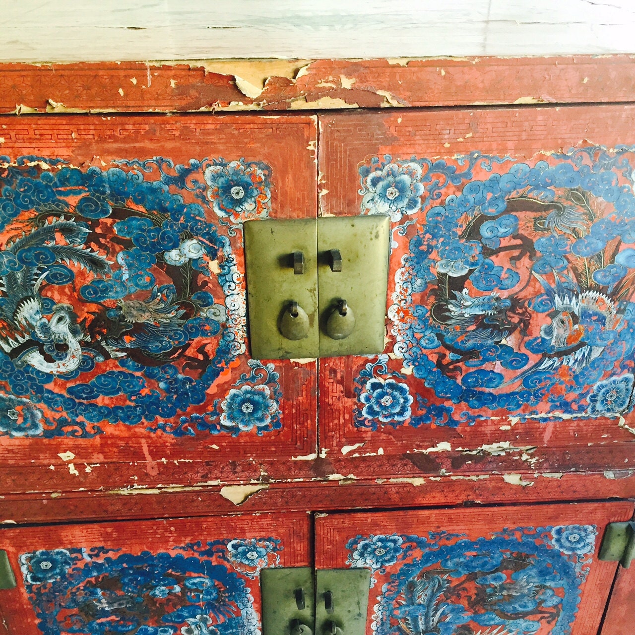 SALE Vintage Tibetan Chests Cabinet Modular Stacking Buddha Dragon ...