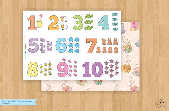 Number Placemat-Educational by MokileArt on Etsy