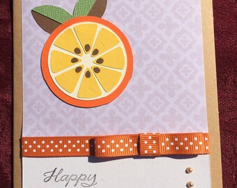 Orange birthday card | Etsy