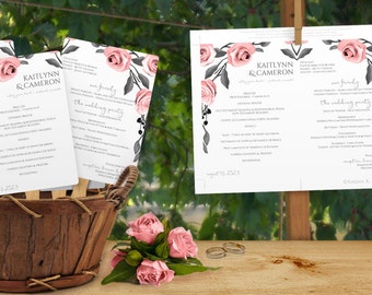 Wedding Fan Program Template Instant Download by KarmaKWeddings