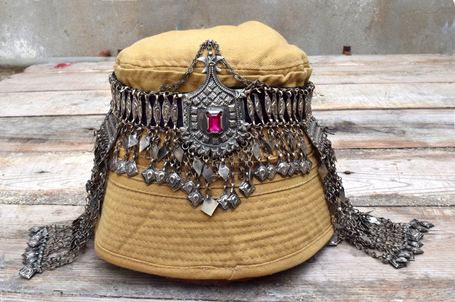 Long Afghan Kuchi Headpiece,Uzbek Tribal Headpiece,Hair,Head Piece ...