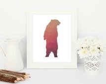 Unique bear silhouette related items | Etsy
