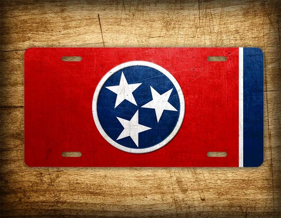 Tennessee Flag License Plate TN State Official Flag Symbol