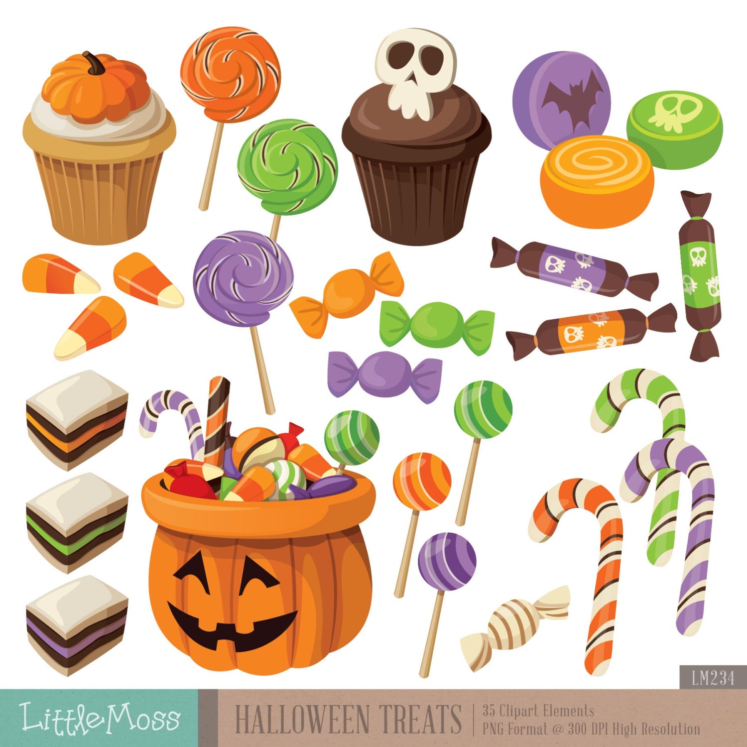 Halloween Treats Digital Clipart
