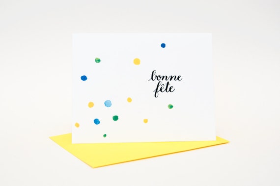 Bonne Fête Greeting Card Birthday Card / French by simplystephko