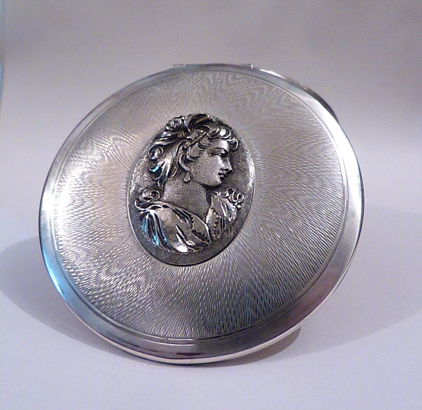 RARE Silver Plated Kigu Powder Compact FEMME HEAD Unused 1960s ...