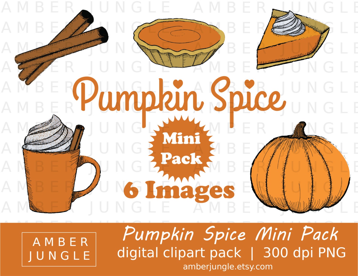 Pumpkin Spice Clipart Mini Pack Instant Download Pumpkin Pie