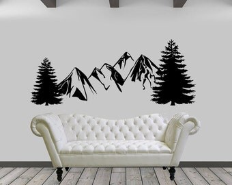 Mountain wall decal | Etsy