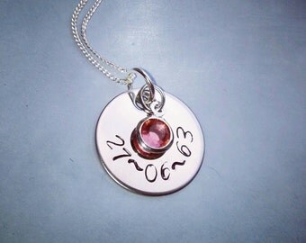 Birth date necklace | Etsy