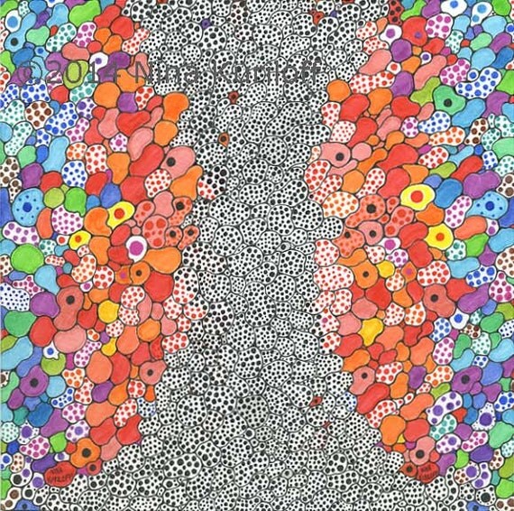 ORIGINAL decor Wall Art Drawing Abstract Mesmerizing by fineartist