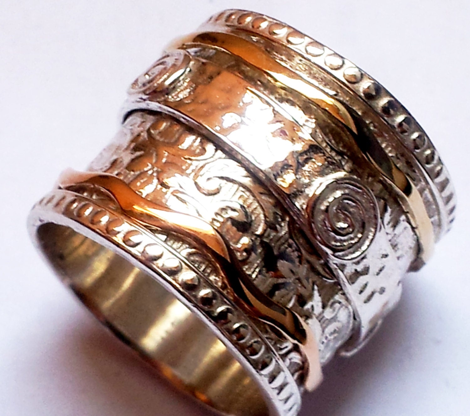 spinner ring for woman spinning ring silver and gold rings