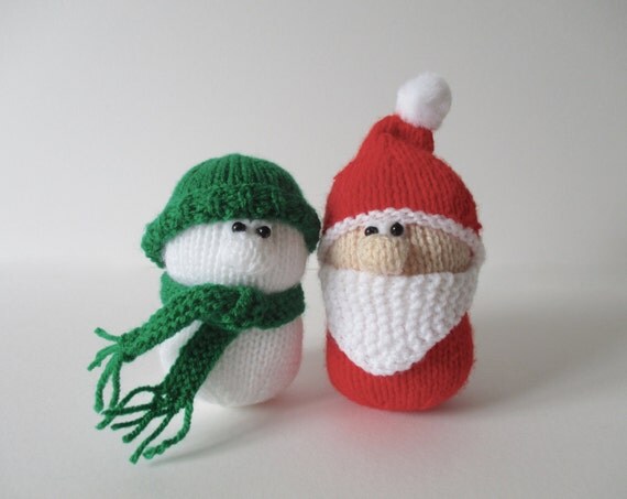 Santa and Snowman toy doll knitting patterns