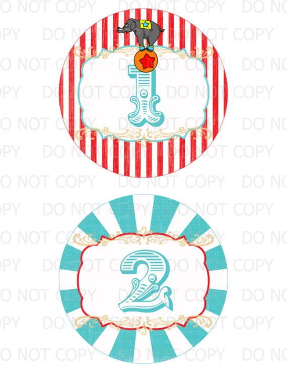 Printable DiY Vintage Circus Table Numbers 1 through 16