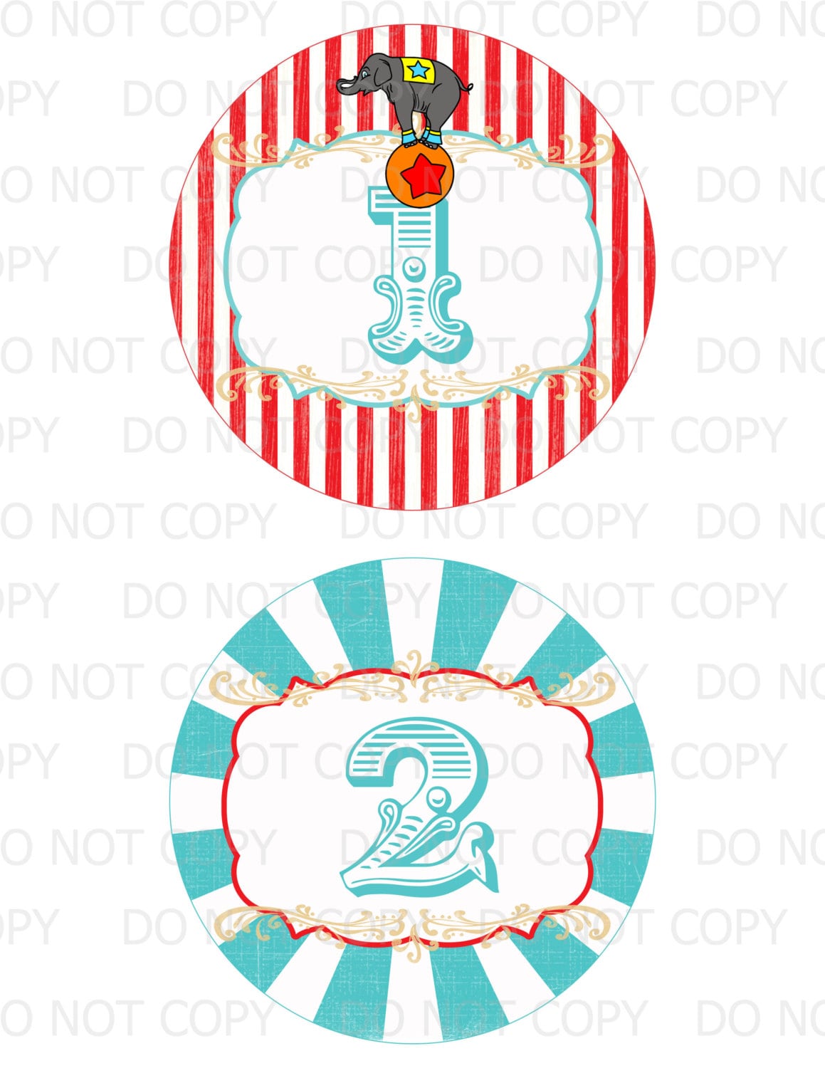 Printable DiY Vintage Circus Table Numbers 1 through 16