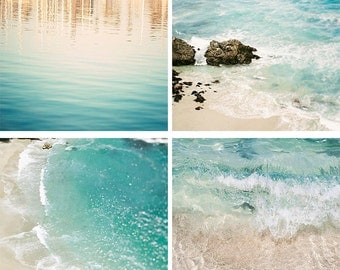 Aqua wall art | Etsy