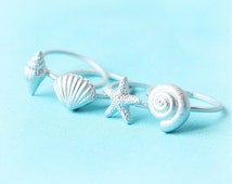 Popular items for silver seashell ring on Etsy