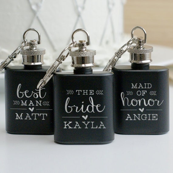 Engraved Wedding Party Mini Flask wedding flask wedding