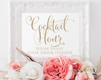 Cocktail hour sign | Etsy