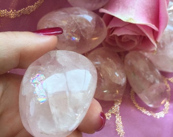 Items similar to Tumbled Pink Rose Quartz Crystals~Tumbled Crystals ...
