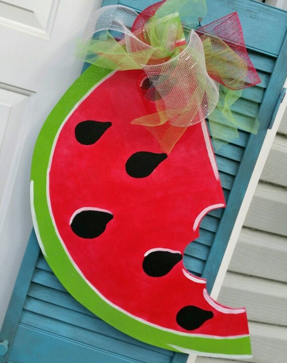 Items Similar To Watermelon Wooden Door Hanger On Etsy