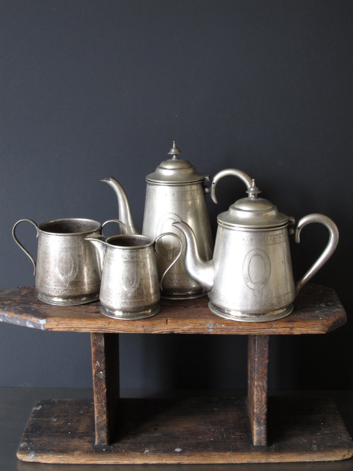 Vintage silver plated serving set , Karanti, shabby chic serving ...