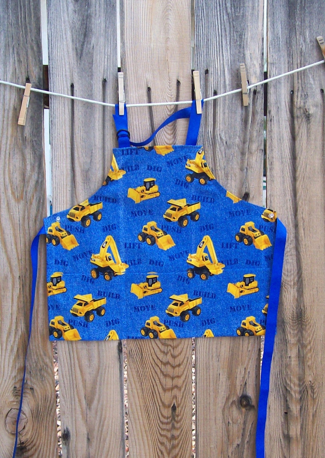 Boy Construction Apron Blue Size 4