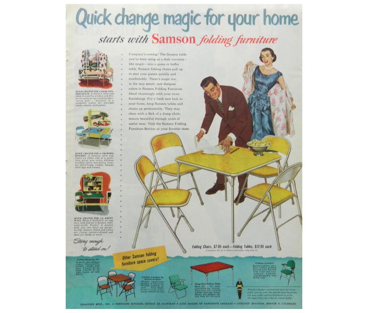Samson Card Table Ad – Magazine Advertisement for Folding Furniture ...