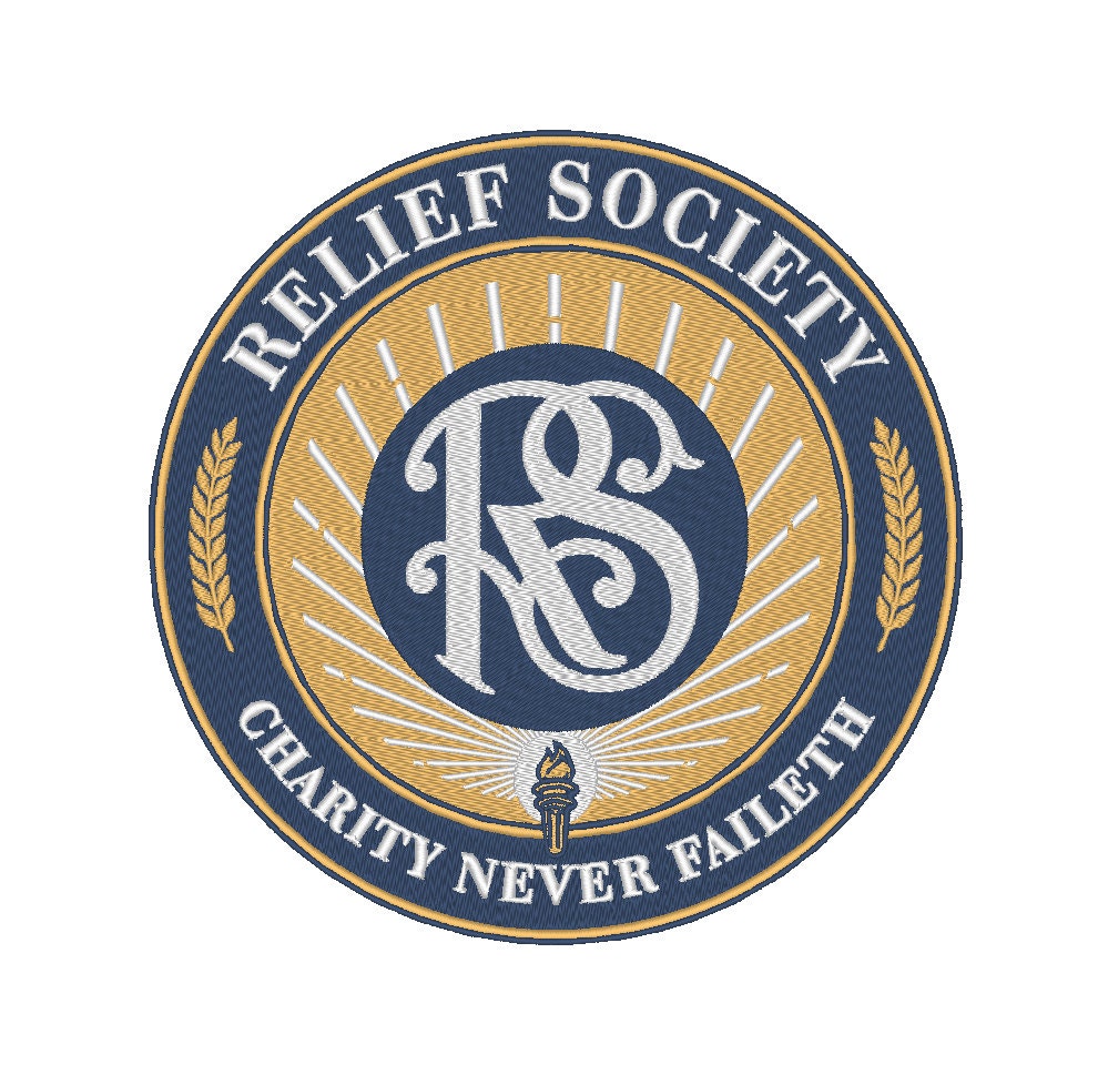 Relief Society Logo Charity Never Faileth Embroidery Machine