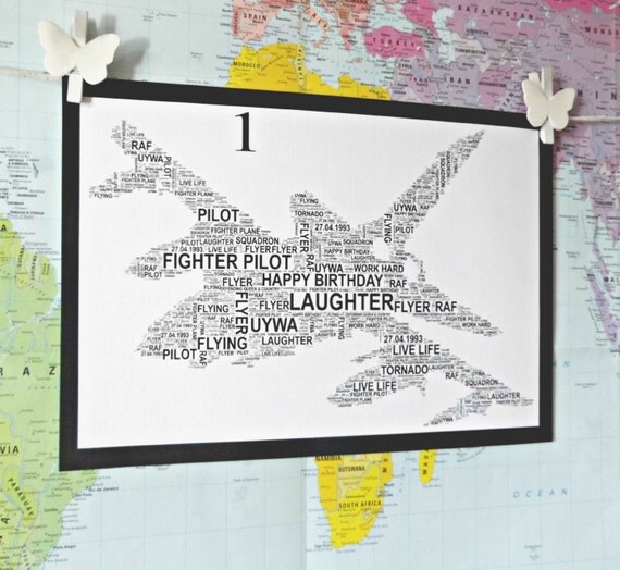 Tornado Fighter Plane Personalised Word Art by UniquelyYourWordArt