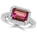 3.20ct Emerald Cut Pink Tourmaline & Diamond Halo Cocktail
