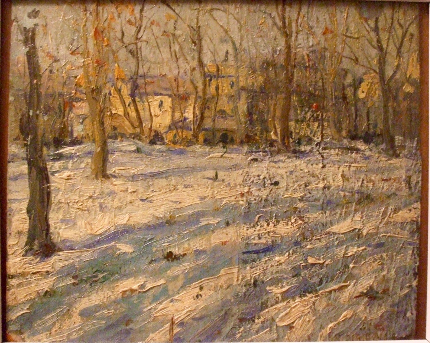 OIL PAINTING LANDSCAPE Impressionist Winter Scene