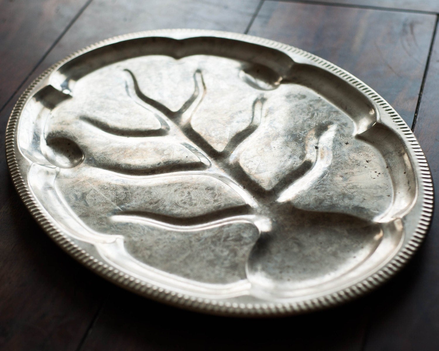 Vintage Silver Tree Platter Silverplated Serving Tray Meat Plate with ...
