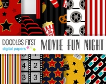 Popular items for movie night clip art on Etsy
