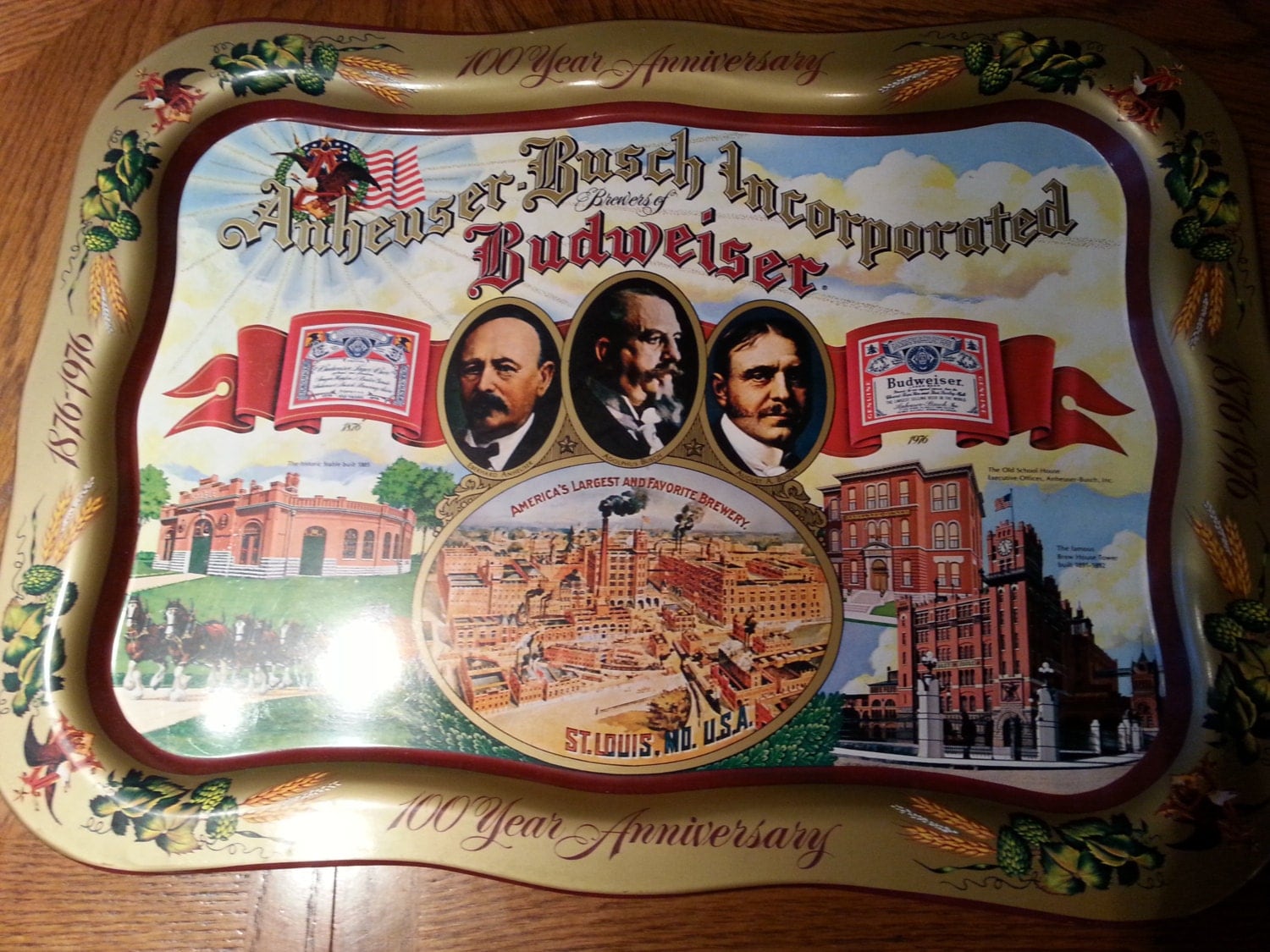 Anheuser Busch, Budweiser 1976 Anniversary Collectible Tray – Haute Juice