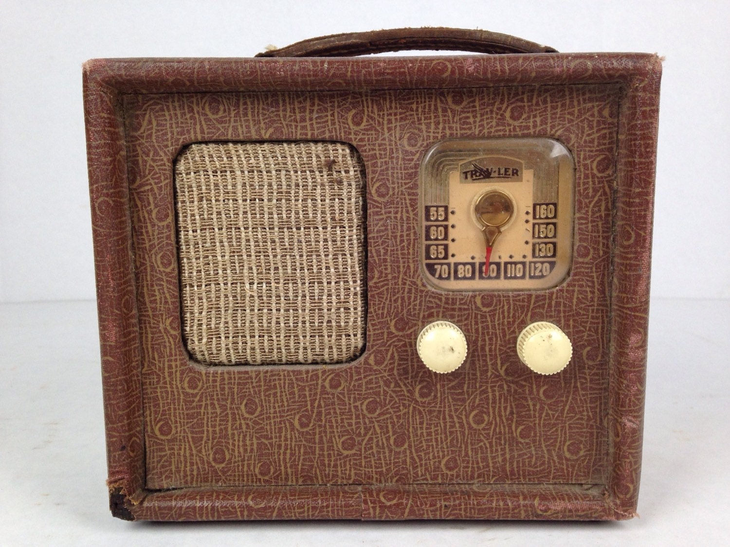 Vintage 1940s Portable Radio Antique Radio Trav-Ler Model 5019