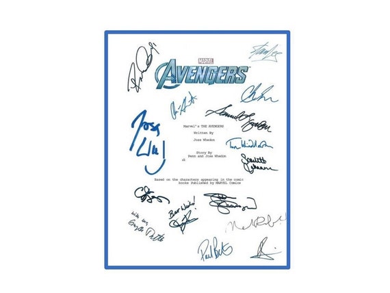 The Avengers Marvel Movie Script Autographed Signed: Joss