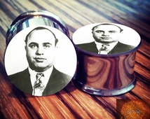 0g - 2" Al Capone's Mugshot Plugs! CHOOSE SIZE