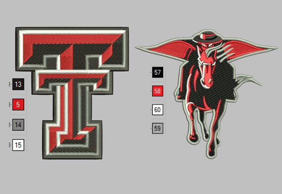 Texas Tech Embroidery 2 Design Pack 5 Sizes 8 by DigitalEmbroidery