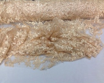 Cream lace fabric | Etsy