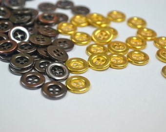 Items similar to Very Small Antique Look Metal Buttons - Shirt Buttons ...