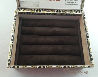 Cigar Box Jewelry Box Cufflink Box Ring Display by michelaneous