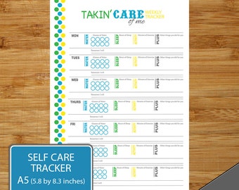 Self Care Tracker Weekly Personal Care Planner Page Water