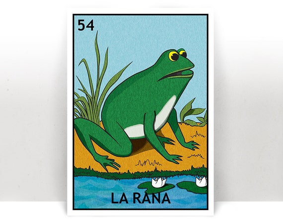 La Rana Lotería The Frog Lottery Art Print by PrintableAndAwesome